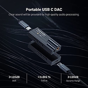 Fosi Audio DS1 DSD512 HiFi USB C DAC ES9038Q2M Mini Audio Headphone Amp Adapter Supports 32bit/768kHz with 4.4MM and 3.5MM Dual Headphones Outputs Compatible with Smartphones/Laptop/PC/Music Players…