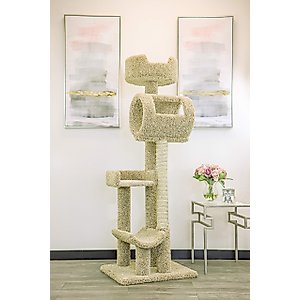 New Cat Condos 140003- Solid Wood Cat Climbing Tower Cat Tree, Beige