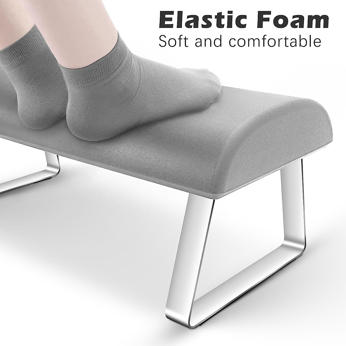 Foot Rest Under Desk for Office Use, Feet Rest for Under Desk Footstool Office Footrests, PU Self-Skinning Foam Foot Stools, Soft and Comfortable, Gray