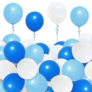 Elecrainbow 5 Inches 300 Pack Mini Small Assorted Color Latex Balloons,Blue Party Supplies for Birthday Wedding Baby Shower Bridal Shower Gender Reveal, White, Dark Blue, Light Blue Assorted