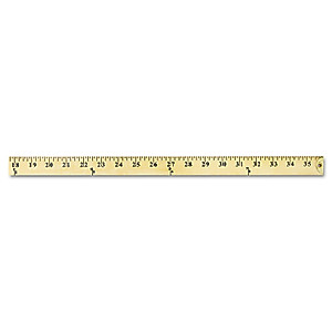 Westcott Wooden Yardstick with Hang Hole and Brass Ends, Clear Lacquer Finish (10425)