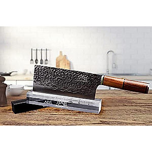 Knife Block/Stand for Single Cleaver Knife - 8'' Anti-Shatter Hand Polished Acrylic Knife Holder without Knives - Cleaver Knife Stand Display for Knife Storage Knife Blade Guard - BLADESMITH