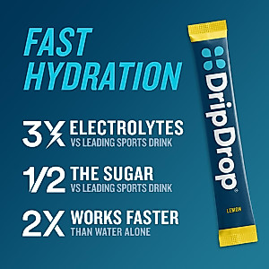 DripDrop Hydration - Bold Variety Pack - Electrolyte Drink Mix Single Serve Hydration Powder Packets - Watermelon, Berry, Lemon, Orange | Non-GMO, Gluten Free, Vegan | 16 Sticks