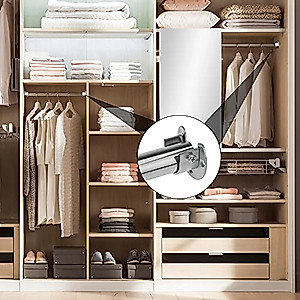 16 PCS Stainless Steel Closet Rod Brackets, 1 Inch Dia Heavy Duty Socket Flange Rod Holder, Shower Curtain Rod Pole End Supports, Open Type Wardrobe Bracket Holder with Screws U-Shaped, Silver