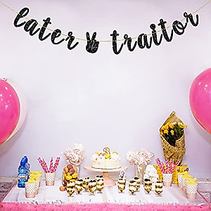 INNORU Later Traitor Banner, Farewell Party Decorations, Going Away, Break Up, Job Change, Retirement Party Decor Supplies, Black Glitter