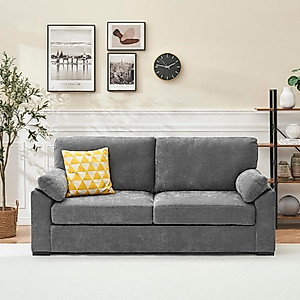 IDEALHOUSE 80" Sofas Couches for Living Room, 3 Seater Chenille Recliner Sofa Mid-Century Modern Sofa Couch with Space Spring Cushion and Solid Wood Frame, Removable Back and Seat Cushions