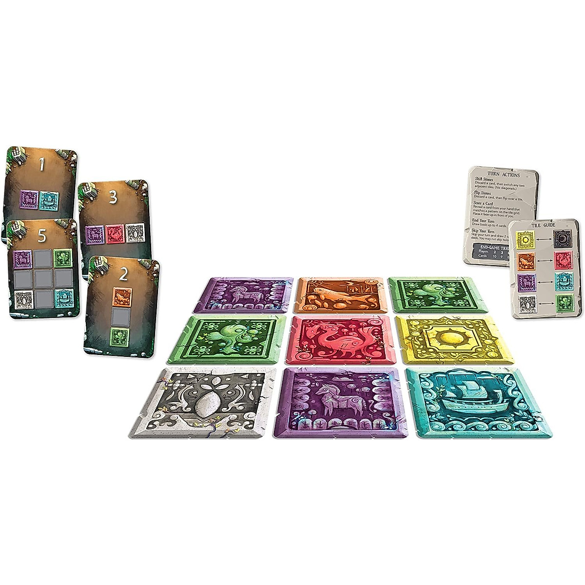 Gamewright - Shifting Stones – A Visual, Decision-Making Family Strategy Game of Tiles, Cards, and Tactics, 8 years +