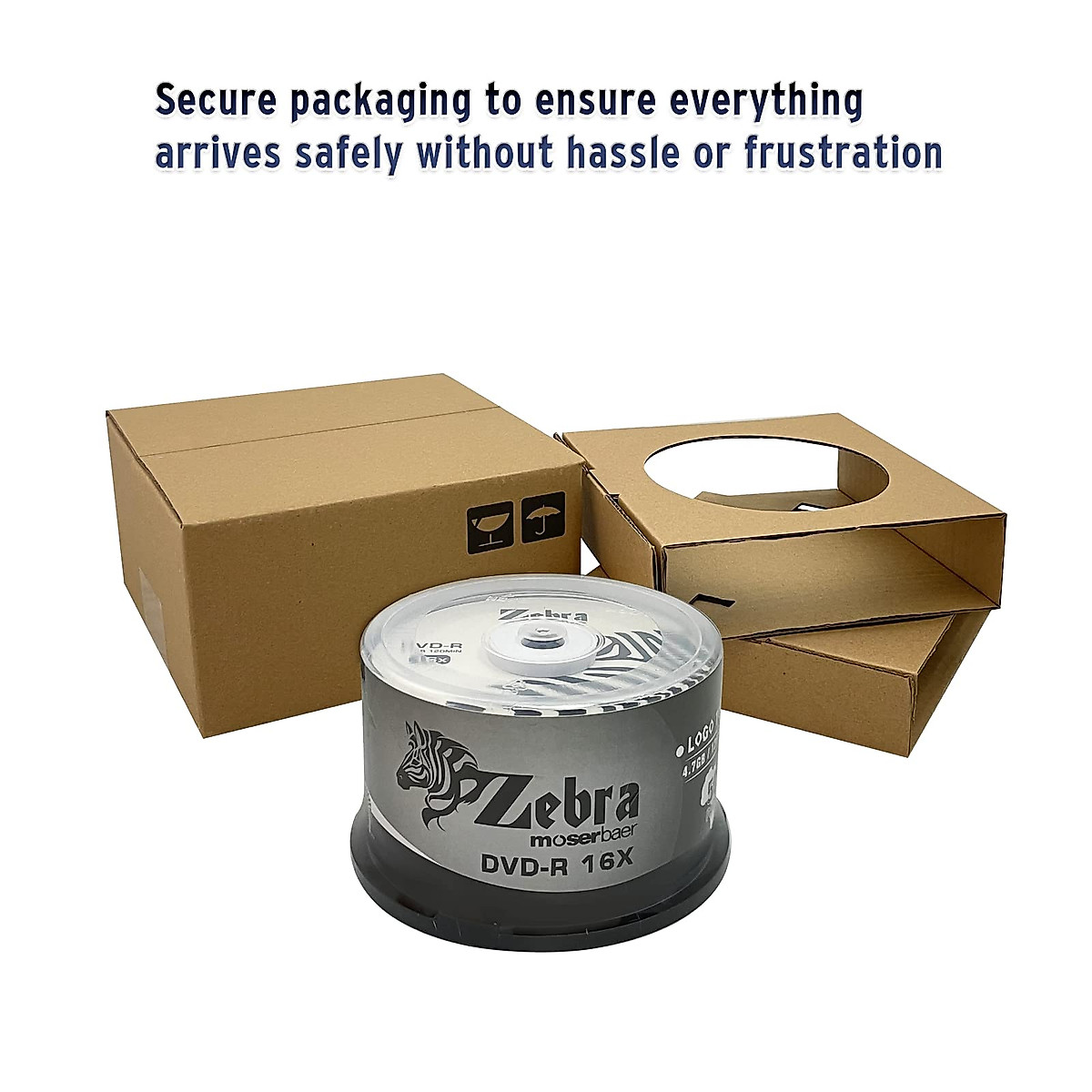 Moserbaer Zebra DVD-R 16X 4.7GB Branded Logo Recordable Media Disc-50 Pack Spindle