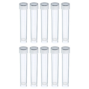 PATIKIL 10mL Plastic Test Tubes, 10 Pack Frozen Container Storage Clear Screw Cap for Lab Laboratory Science, Clear