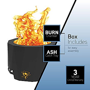 Blue Sky Outdoor Living NHL Colorado Avalanche 24” Steel Peak Patio Smokeless Fire Pit, Firewood and/or Wood Pellet Burning