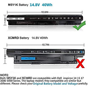 40WH M5Y1K 14.8V Battery for Dell Inspiron 14 15 17 5000 3000 Series 5559 5558 3551 3451 3558 i3558 3567 5755 5756 5458 5759 5758 5759 GXVJ3 453-BBBQ WKRJ2 VN3N0 HD4J0 991XP P63F P47F P51F P52F P64G