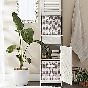 DII Non Woven Storage Collection Polyester Herringbone Bin, Large Set of 2, Gray, 2 Piece