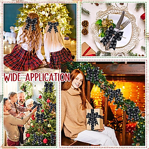 2 Rolls/ 20 Yards Christmas Velvet Wired Ribbons with Snowflake Pattern 2.5'' Wide Xmas Craft Ribbons Gift Wrapping Ribbon for Christmas Tree Wreath Decoration DIY Bows Supplies (Black)