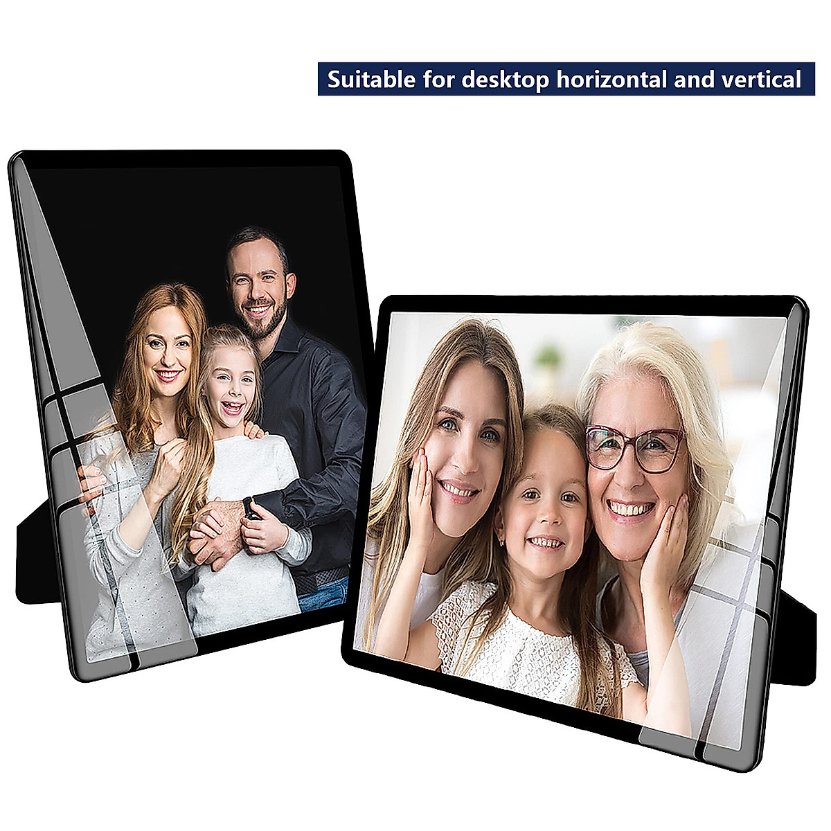 Bluesun 11x14 Picture Frame Black, Real Glass Frame, can be Horizontal and Vertical, Matted for Wall and Tabletop Decor