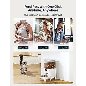 Automatic Cat Feeders, WiFi 5L Automatic Pet Feeder with Anti-Stuck Design, Programmable Cat Food Dispenser for 1-2 Cats and Dogs, 60 Portion 10 Meal Per Day