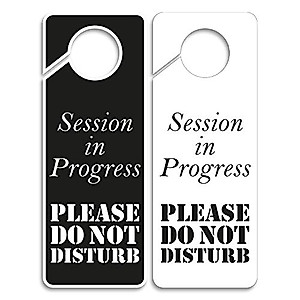 Business Design Session in Progress Please Do Not Disturb Sign, 2 Pack, Double Sided, Ideal for Offices, Online Sessions and Meetings, Online Classes, Home Offices, Recording, Clinic, Therapy