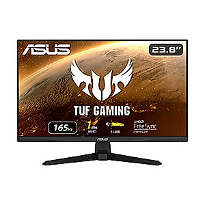 ASUS TUF Gaming 23.8” 1080P Monitor (VG247Q1A) - Full HD,165Hz (Supports 144Hz),1ms, Extreme Low Motion Blur, Adaptive-sync, FreeSync Premium,Shadow Boost, Speakers, Eye Care, HDMI, DisplayPort, BLACK