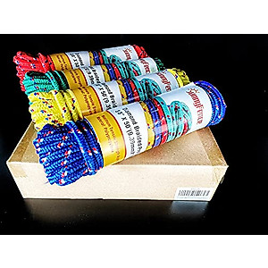 SunnyFence 3/8”, 200ft / 61m, (4 Packs X 3/8” X 50ft) Diamond Braided Polypropylene Premium Rope/Ropes Heavy Duty Rope with Red/Yellow/Blue/Green