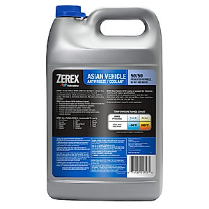 Zerex Asian Vehicle Blue Silicate and Borate Free 50/50 Prediluted Ready-to-Use Antifreeze/Coolant 1 GA