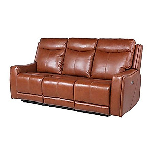 Steve Silver Natalia Recliner Coach Sofas, 82.5" L x 39" W x 42" H, Caramel Leather
