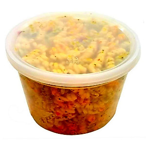 PACTOGO 64 oz (1/2 Gallon) Heavy Duty Round Plastic Deli Soup Containers with Lids, For Meal Prep Containers | BPA Free | Stackable | Leakproof | Microwave/Dishwasher/Freezer Safe (Pack of 5 Sets)