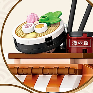 PHYNEDI Goshfun 379Pcs Japanese Street View Matcha Shop Bricks Model Set, MOC DIY Building Block Assembly Mini Particle Construction Toy (Not Compatible with Small Particle Bricks)