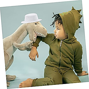 Abaodam Doll Hat 16 pcs Craft Crafts Topper Wide White Fedoras Snowmen Felt Snowman Tops Ornament - Decorative Cap Small Panama Magician Christmas Accessories Flat Decor for Miniature