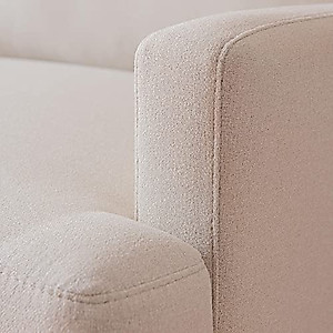 Seegool Modern 2-Seat Loveseat Couch, 64" W Living Room Sofa Linen Fabric and Metal Legs, Love Seat Furniture for Small Spaces, Bedroom, Apartment, Beige