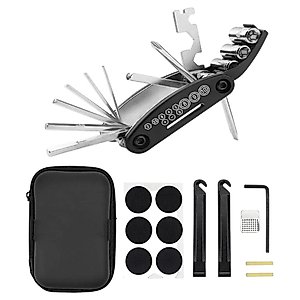 BESSTUUP Bicycle Multitool Portable Hex Wrench Wheel Repairing Patches Mountain Bike Accessories with 2 Pcs Tire Pry Bars for Travel Road Bike Mens Bikes