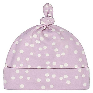 Grow by Gerber Baby Girls 4-Pack Caps, Grey/Pink/Ivory, Newborn