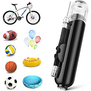 BROTOU Ball Pump & Bike Pump, Inflate Air Pump with 3 Needles, 2 Nozzles and 2 Bike Tire Valve Adapter Hand Pump Kit for Soccer Ball, Basketball, Volleyball, Balloons, Bikes
