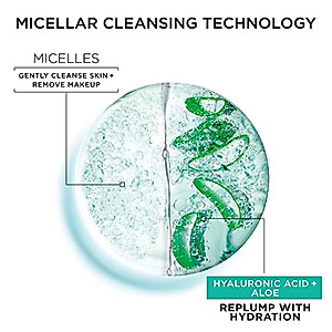 Garnier SkinActive Micellar Water with Hyaluronic Acid & Aloe, Facial Cleanser & Makeup Remover, 13.5 fl. oz, 2 count (Packaging May Vary)