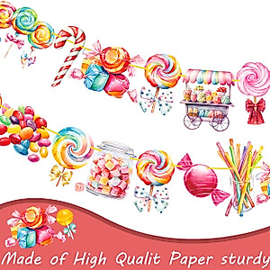 Candyland Lollipop Party Banners 3Pcs Candyland Party Decorations Candy Themed Birthday Party Banner Decorations for Candyland Baby Shower Supplies