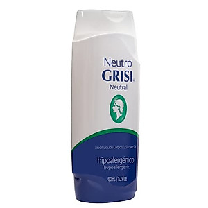 Grisi Neutral Shower Gel, Cleansing Shower Gel, Hypoallergenic, Sensitive Skin, Smother Skin, 2-Pack of 15.2 FL Oz, Bottles.
