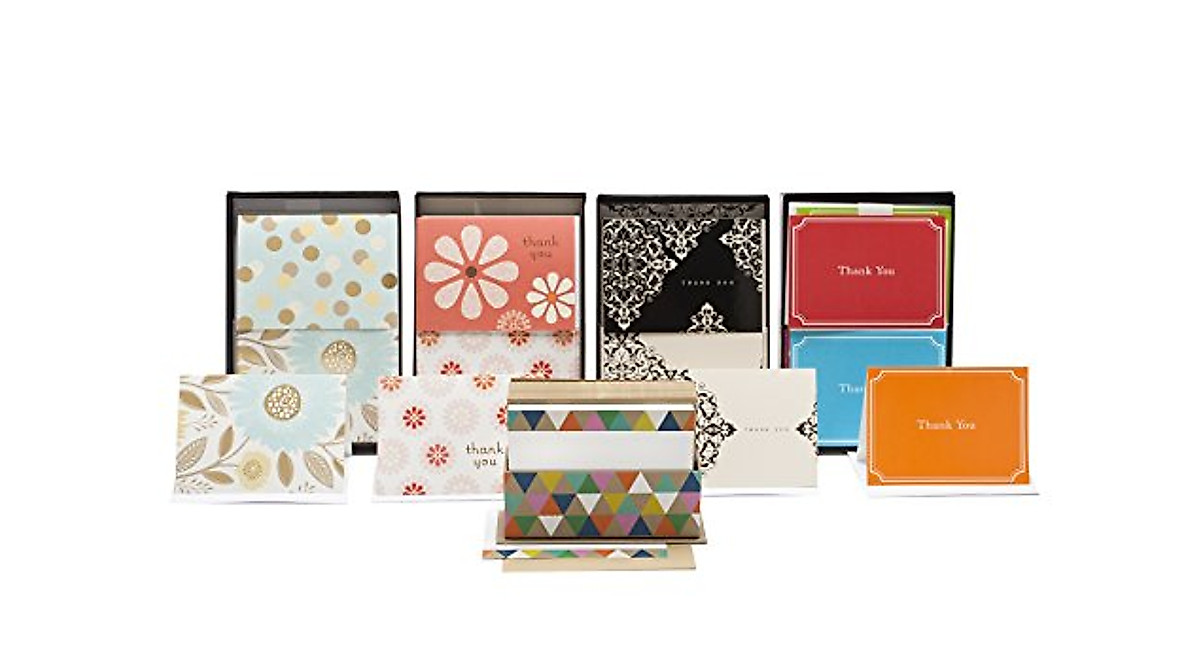 Hallmark Single-Panel Notecards with Triangle Trim | 50 Bulk Cards