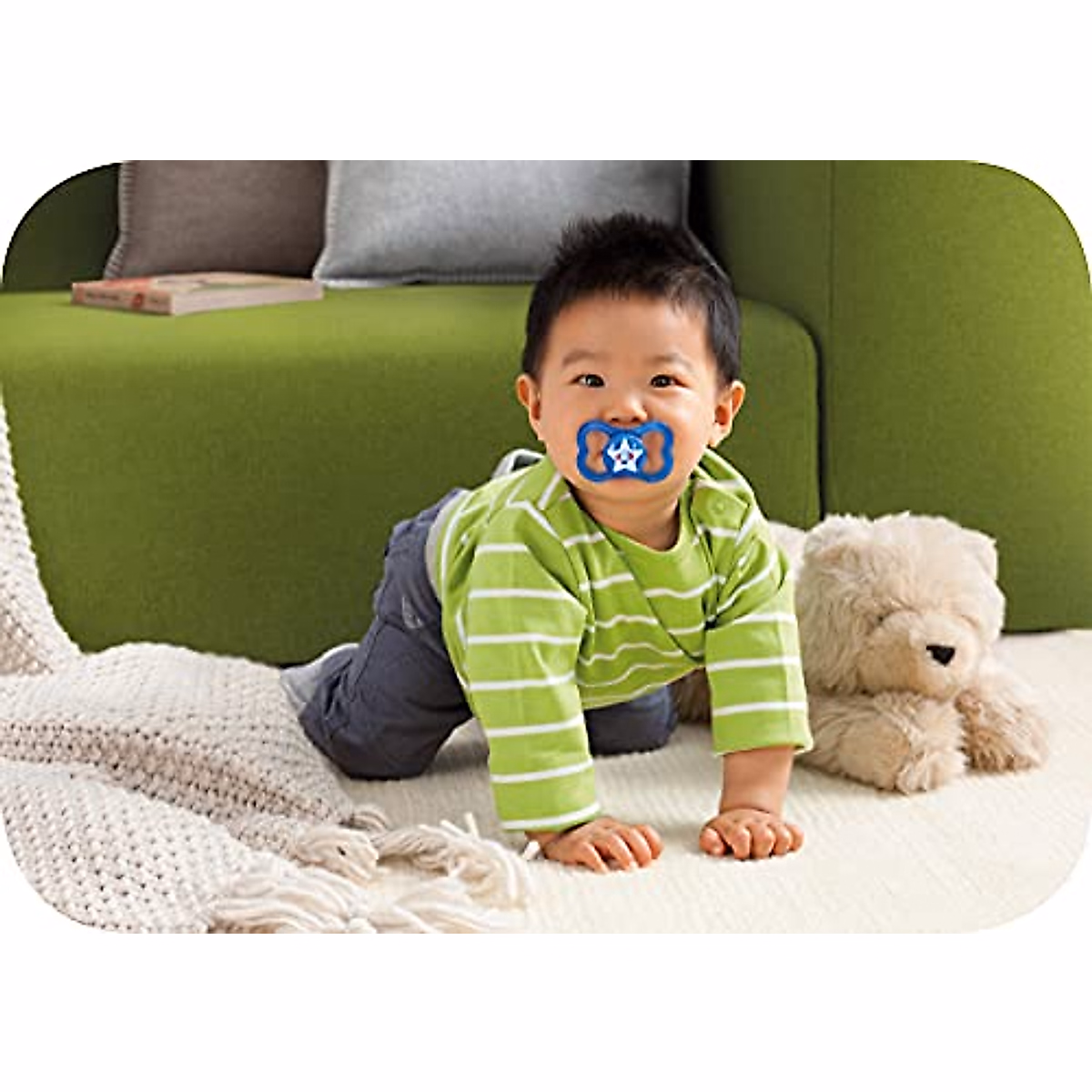 MAM Variety Pack Baby Pacifier, Includes 3 Types of Pacifiers, Nipple Shape Helps Promote Healthy Oral Development, 6-16 Months, Unisex, 3 Count (Pack of 1)