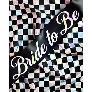 xo, Fetti Black Bride to Be Sash | Bachelorette Party Decorations, Iridescent Bridal Accessory, Bridal Decorations, Engagement Decor