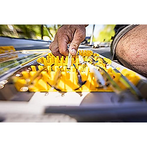 Plano Edge 3700 Vertical Jig & Spybait Box Tackle Storage, Gray and Yellow, Holds Up to 52 Vertical Baits, Rust-Resistant and Waterproof Bait Organizer Box