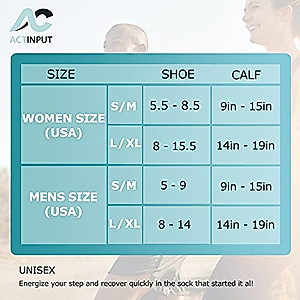 ACTINPUT 8 Pairs Compression Socks Women & Men -Best Medical,Travel & Flight Socks-Running & Fitness，Pregnancy (L/XL, Black)
