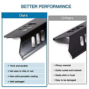 Apromise Grill Replacement Parts for Dyna-Glo - 91591 Grill Burner Covers | 15” Grill Heat Plates | 4-Pack Grill Heat Shield | Porcelain-enameled Grill Heat Tent for Dyna-Glo DGF493BNP, DGF510SBP