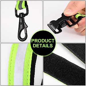 Amylove 4 Pieces Firefighter Glove Strap Firefighter Fire Helmet Band Glove Safety Strap with Green Reflective Trim Rubber Helmet Strap Firefighter Tools Fire Gear Accessories