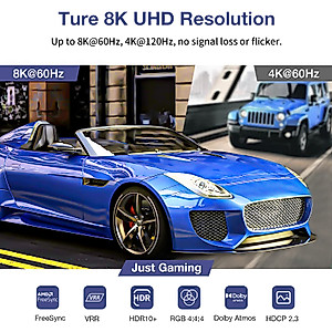 USB C to HDMI 2.1 Adapter, 8K@60Hz USB-C Female to HDMI Male Converter(Unidirectional Transmission), Support 8K, 4K@120Hz, 2K@240Hz, Type C Thunderbolt 3/4 Compatible for Steam Deck, MacBook, iPad Pro