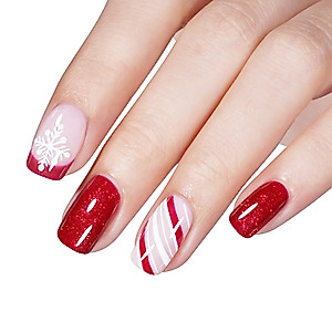 AILLSA Red Glitter Gel Nail Polish Christmas Burgundy Holographic Gel Polish Wine Sparkle Gel Polish Long Lasting Soak Off U V Gel Nail Manicure Salon DIY Gift for Women 0.51 Fl Oz/GF16