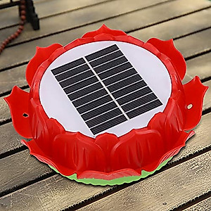 Zerodis Mini Buddha Music Player Machine Lotus Shape Outdoor Rain Proof Buddhist Chanting Player Praying Song 48 Buddhist Songs(Red)