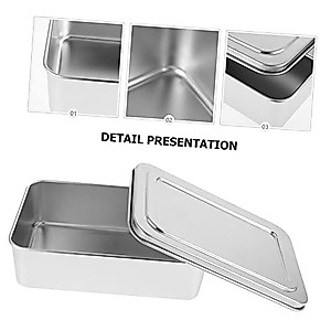 OKUMEYR Box Covered Baking Tray Cake Plate with Lid Cake Baking Pans Bread Oven Bread Baking Tray Oven Pan with Lid Baking Tray for Kitchen Silver Duck Neck With Cover Stainless Steel