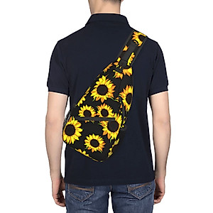 HOCLOCE Sunflowers Sling Backpack Crossbody Shoulder Bag Travel Hiking Daypack Chest Bags For Women Men