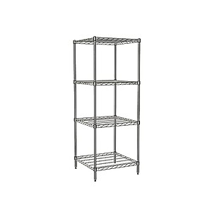 Tarrison 4-Shelf Adjustable, Heavy Duty Storage Shelving Unit, Stainless Steel Wire Rack, Chrome Finish, Silver (24L x 24W x 74H)