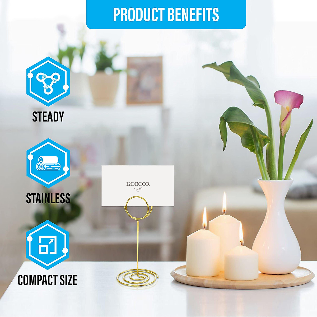 1-24 Acrylic Table Numbers for Wedding - 8.5 ″ × 4 ″ x 1/8″ Perfect Table Number Holders for Wedding, Meeting, Event, Birthday and Anniversary Party