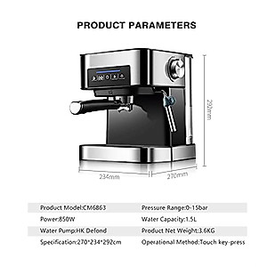 IEASEkfj Espresso Machine Coffee Maker Espresso Maker Semi-Automatic Pump Type Cappuccino Milk Bubble Maker for Home Coffee Machine