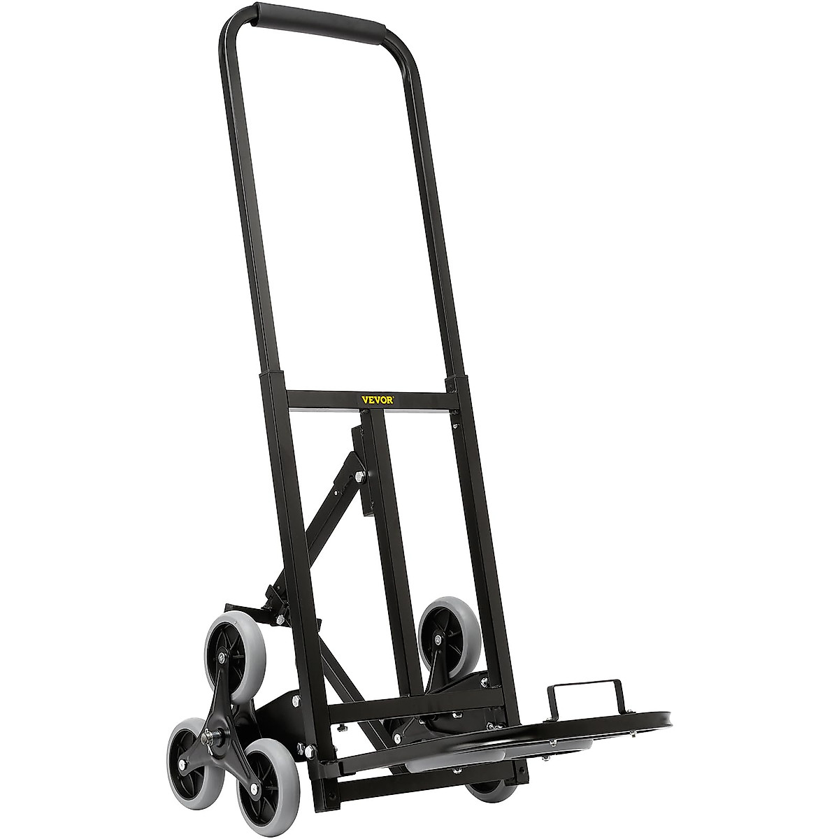 VEVOR Stair Climbing Cart, Heavy-Duty Hand Truck Dolly 375 lbs Load Capacity, Foldable Stair Climber Hand Trucks with Adjustable Handle, All Terrain Cart for Stairs with 10 Wheels